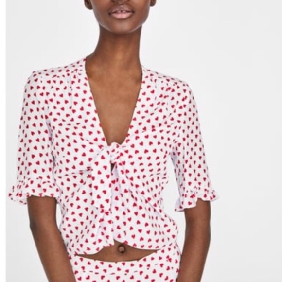 Zara | Tops | Zara Heart Crop Top | Poshmark
